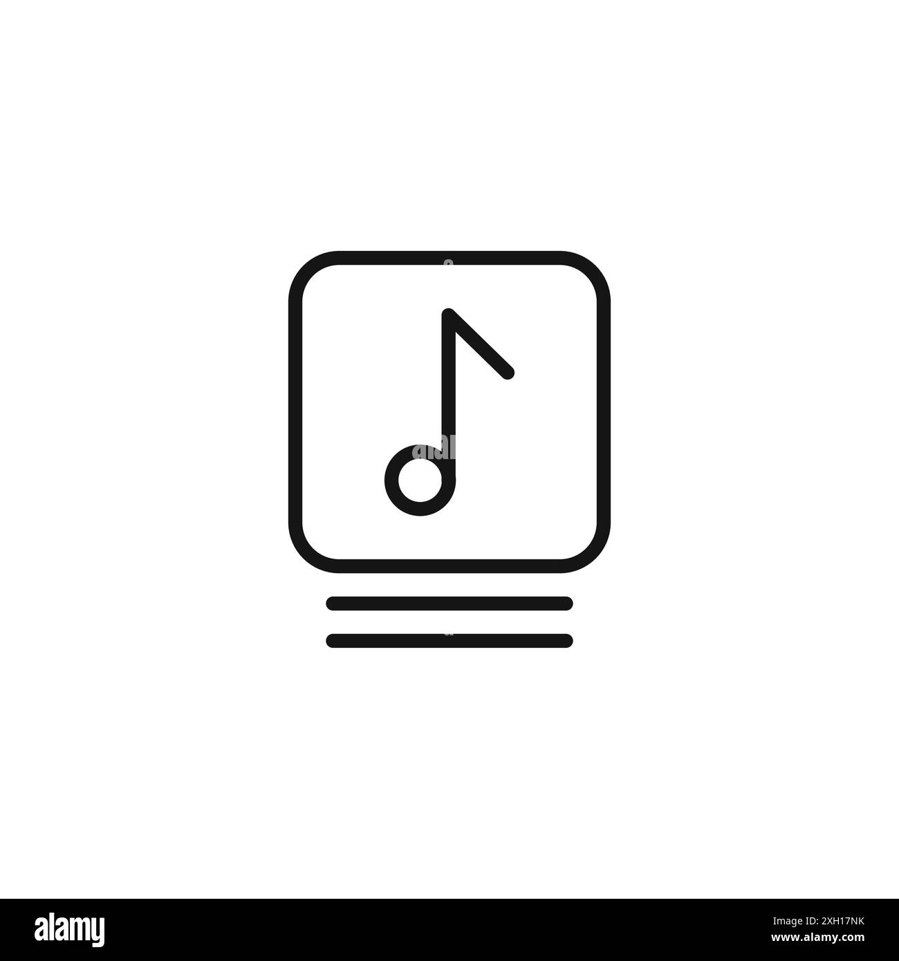 playlist icon logo sign vector outline in black and white color Stock ...