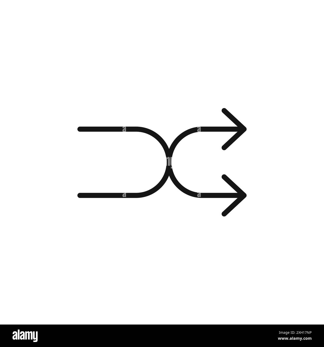 Shuffle icon logo sign vector outline in black and white color Stock ...