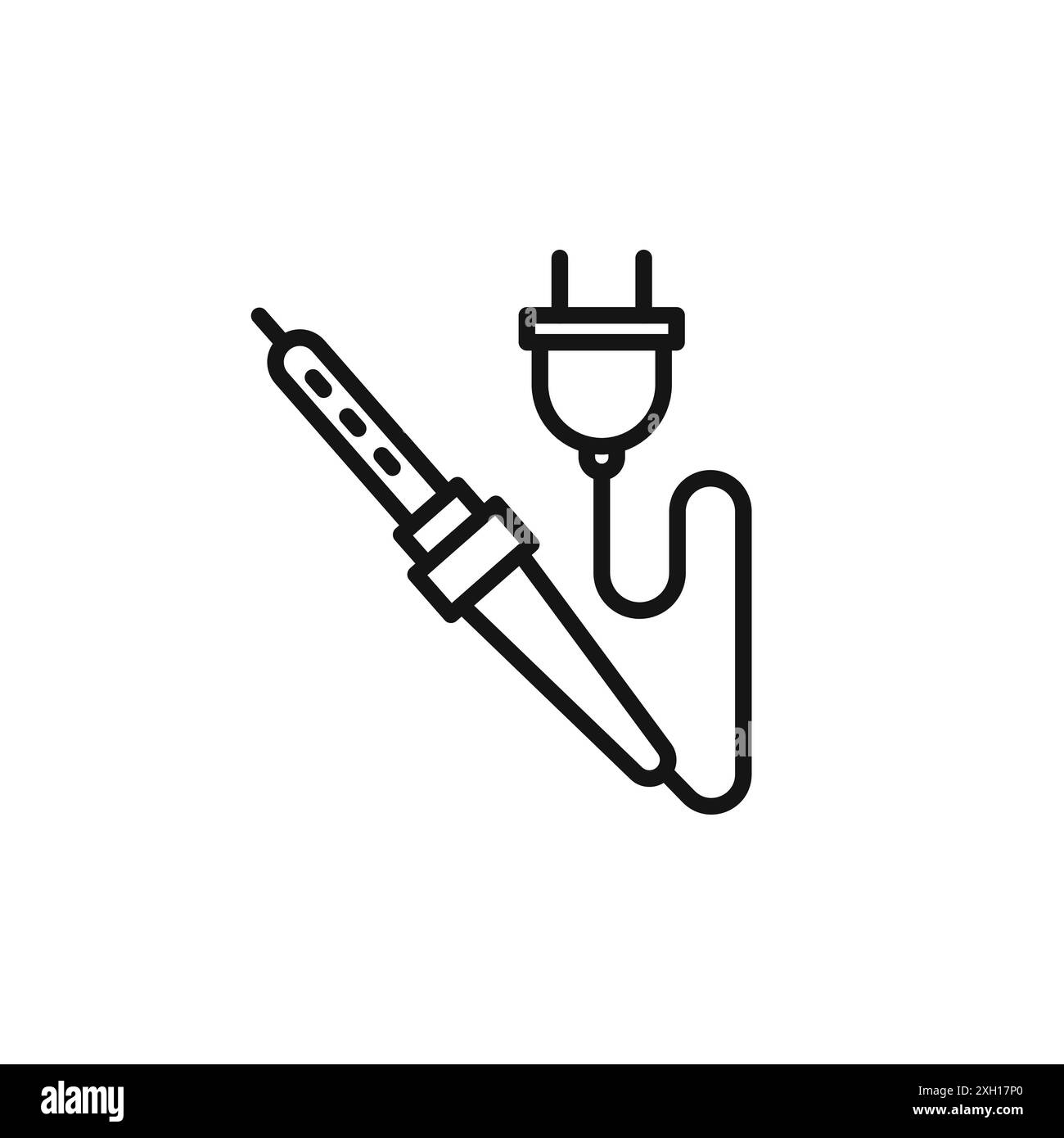 Soldering iron icon logo sign vector outline in black and white color ...