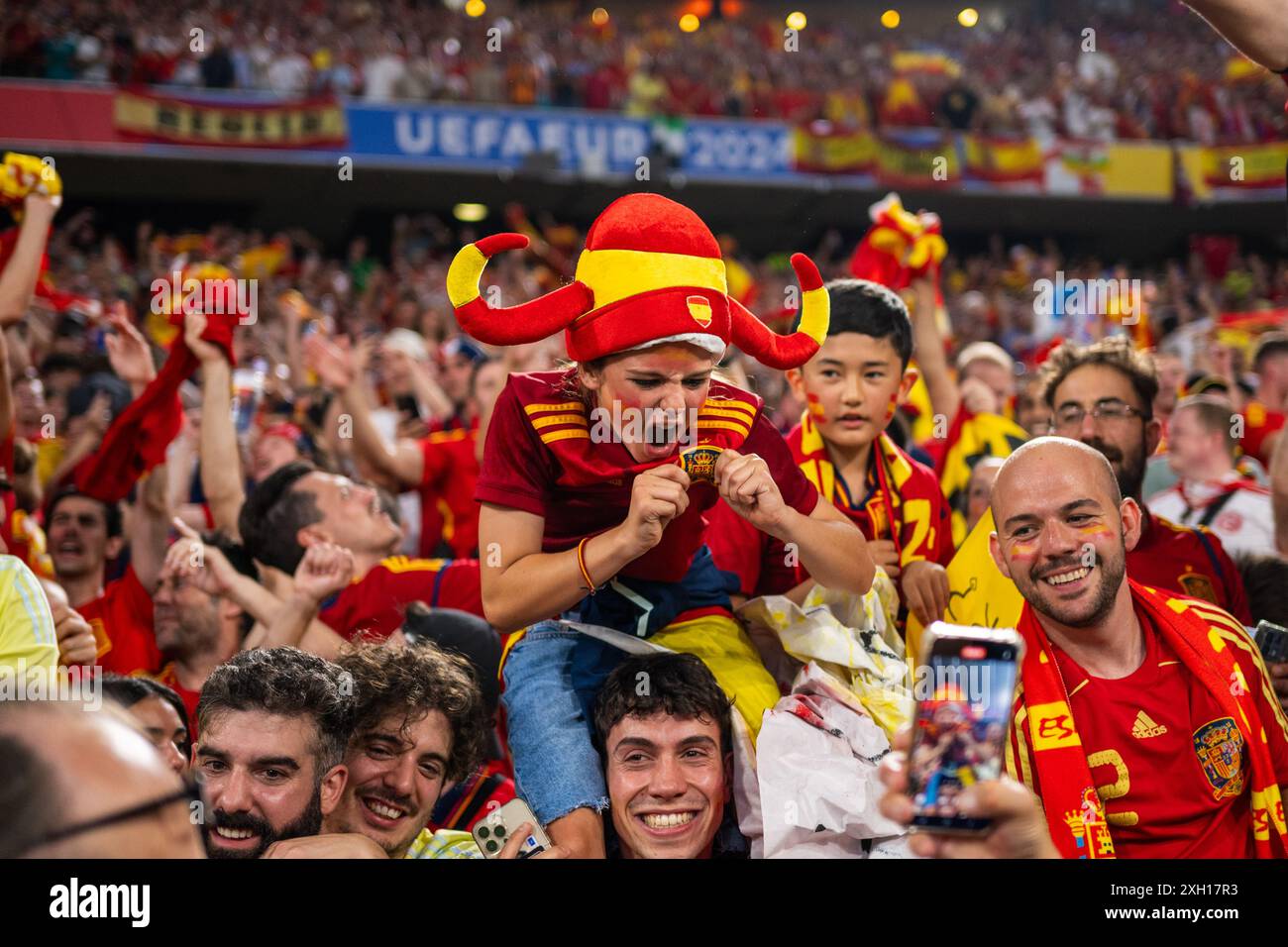 Munich, Germany. 09th, July 2024. Football fans of Spain seen on the ...