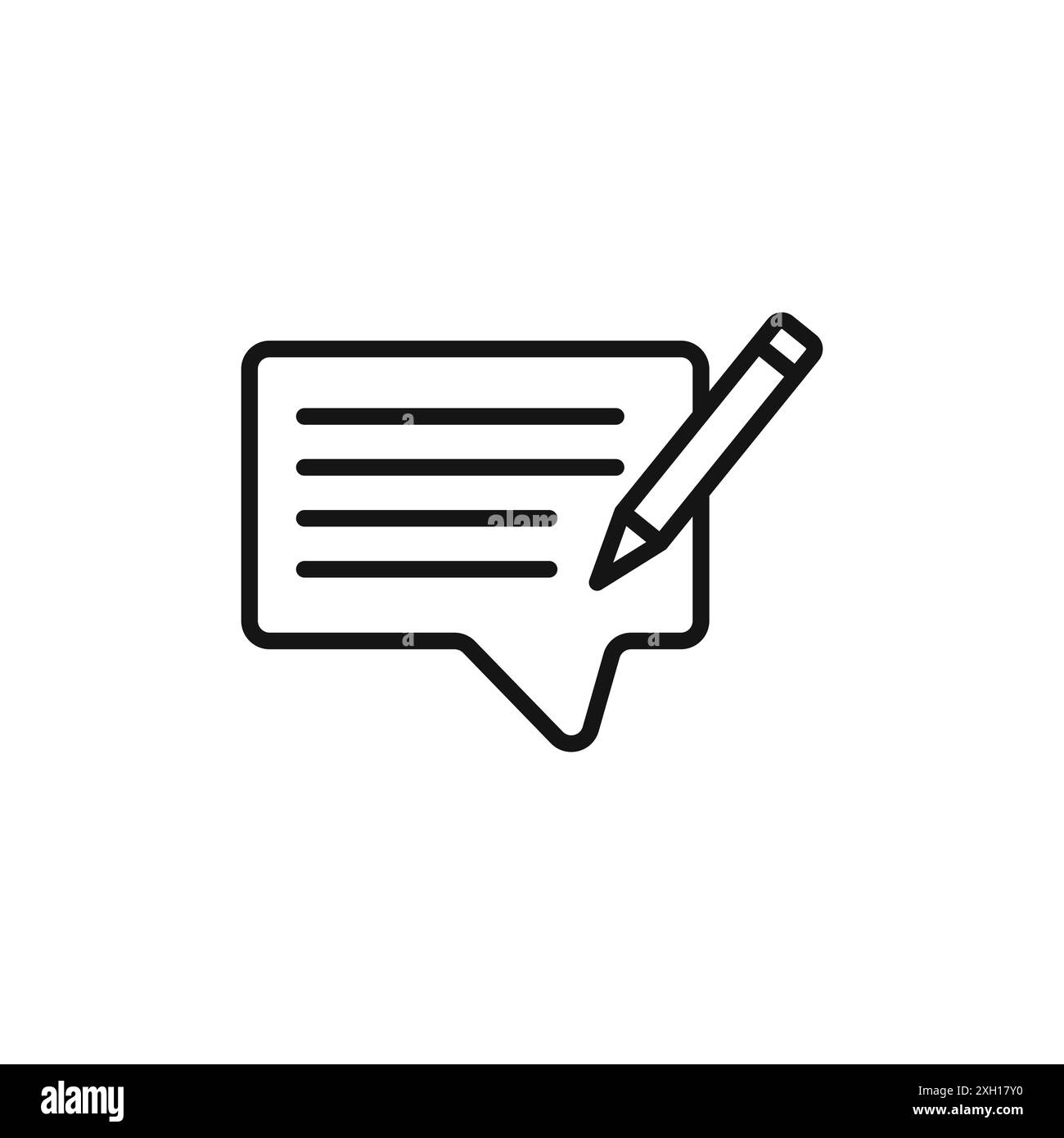 review icon logo sign vector outline in black and white color Stock ...