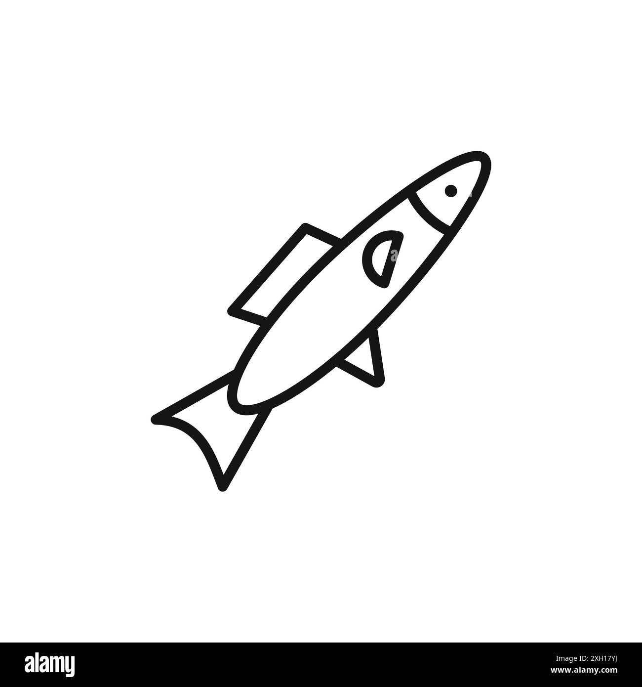 pike icon logo sign vector outline in black and white color Stock ...