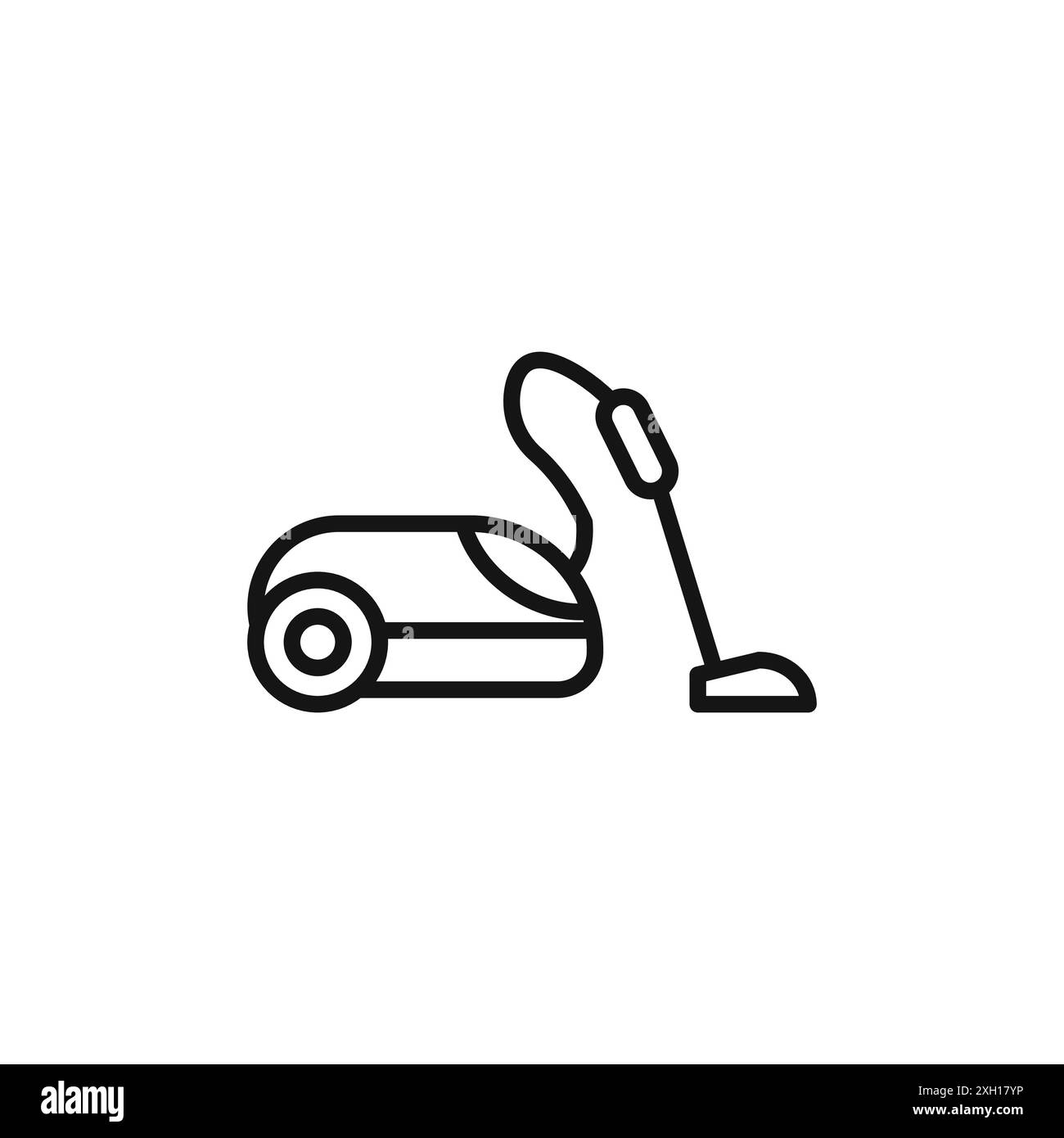 Vacuum cleaner Icon logo sign vector outline in black and white color ...