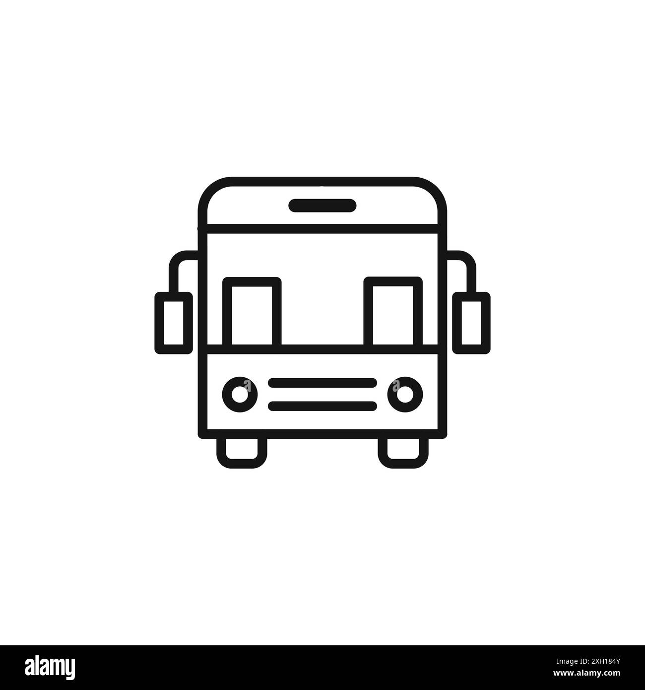 School Bus icon logo sign vector outline in black and white color Stock ...