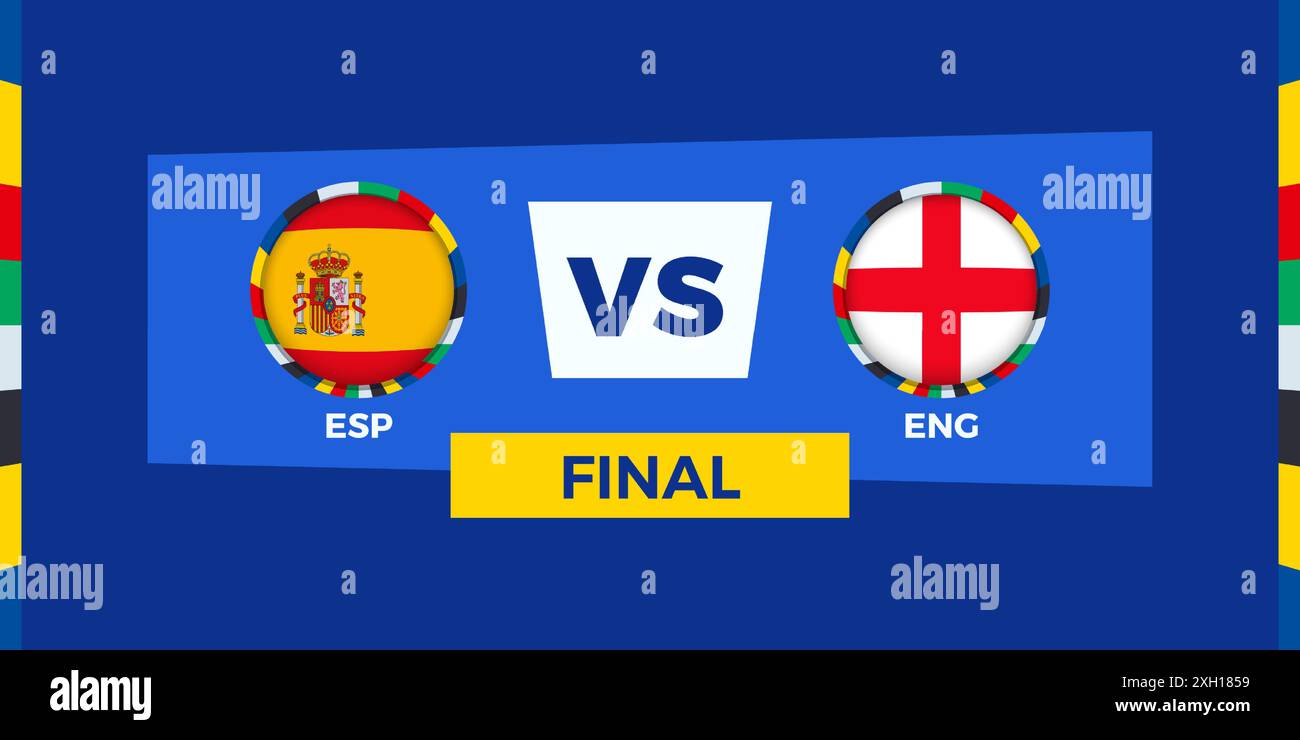Spain vs England football match in Final. Football competition ...