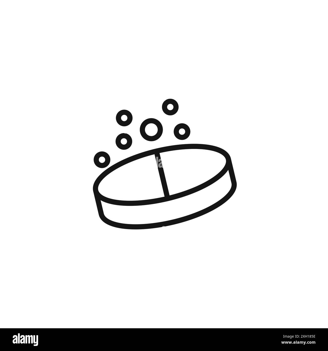 soluble tablet icon logo sign vector outline in black and white color ...