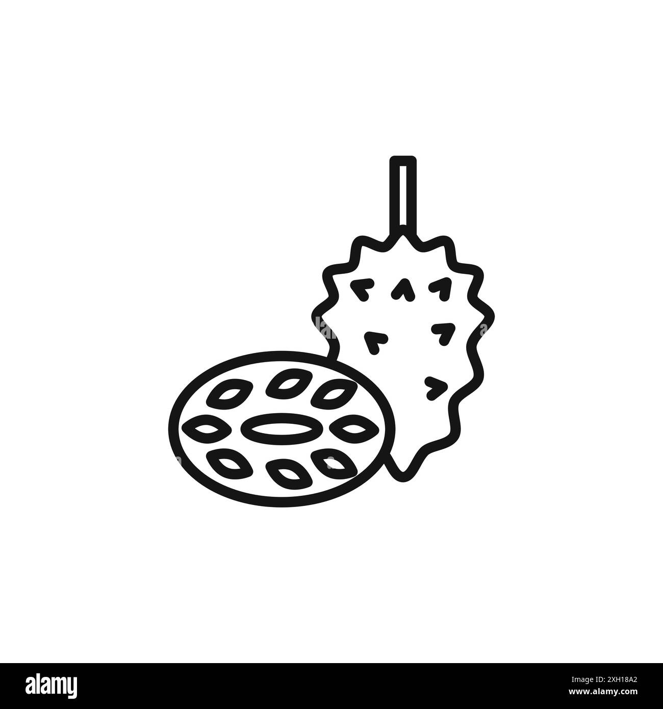 Soursop icon logo sign vector outline in black and white color Stock ...