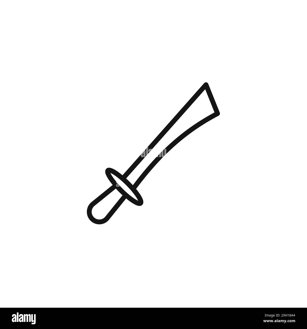 samurai sword icon logo sign vector outline in black and white color ...