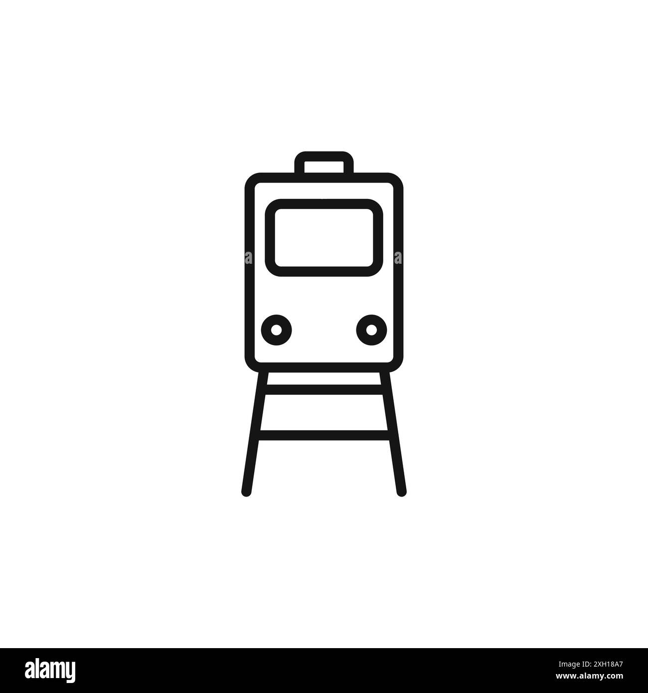 subway icon logo sign vector outline in black and white color Stock ...