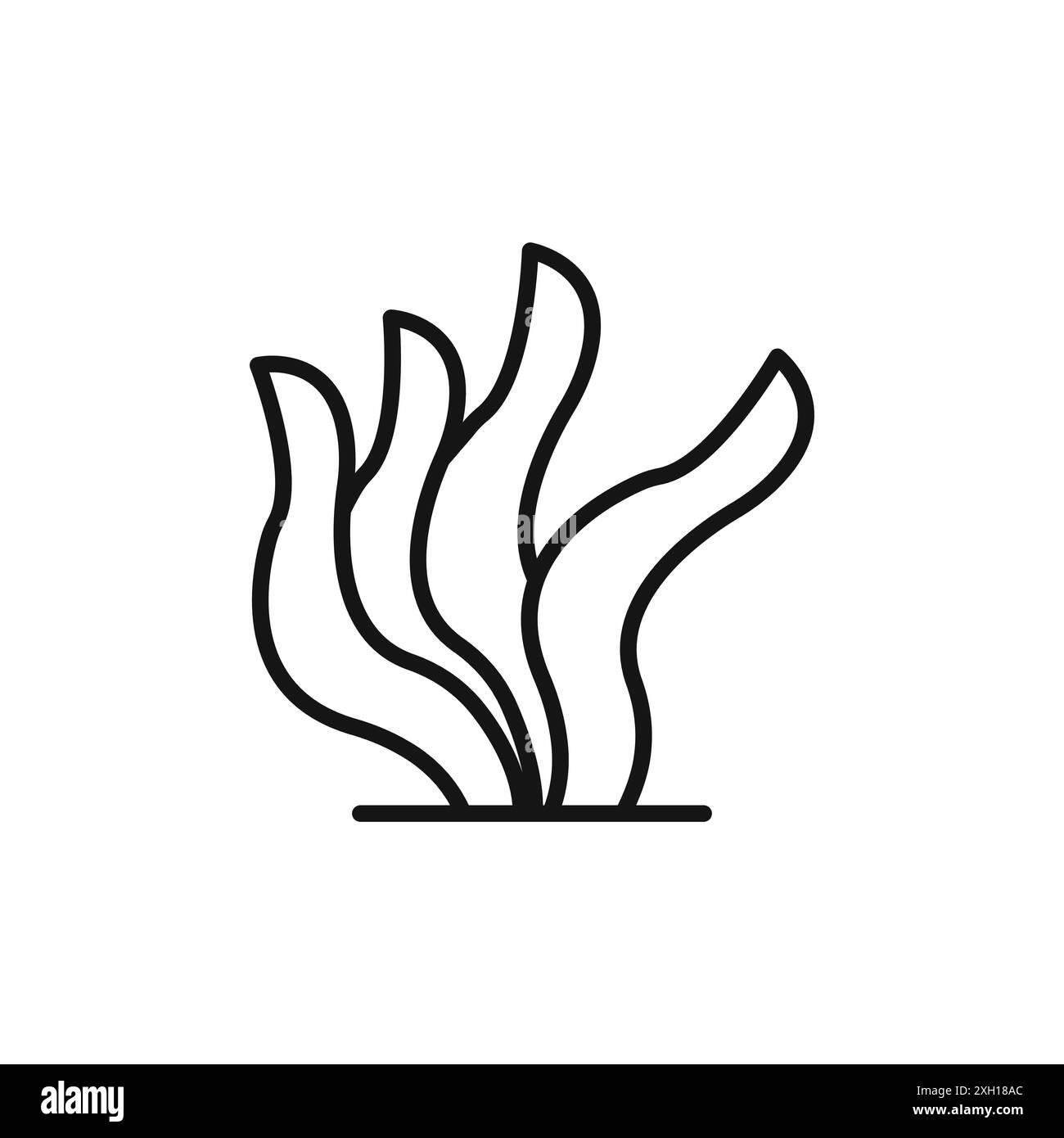 Seaweed icon logo sign vector outline in black and white color Stock Vector Image & Art - Alamy