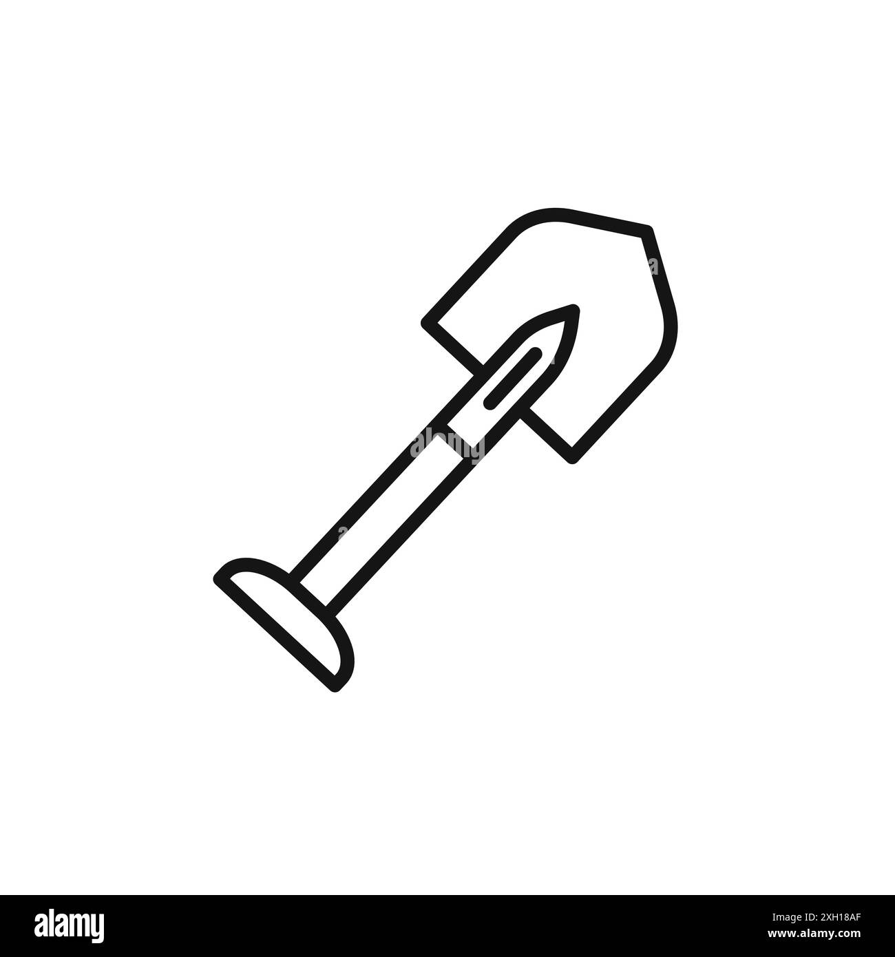 Shovel icon logo sign vector outline in black and white color Stock ...