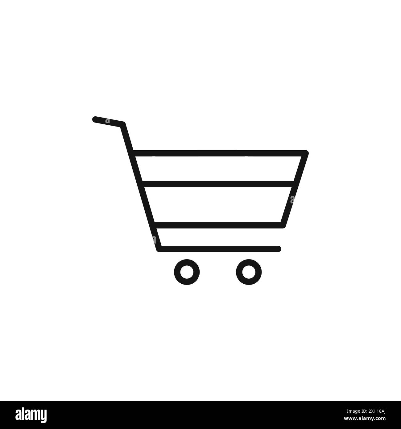 Shopping Cart icon logo sign vector outline in black and white color ...
