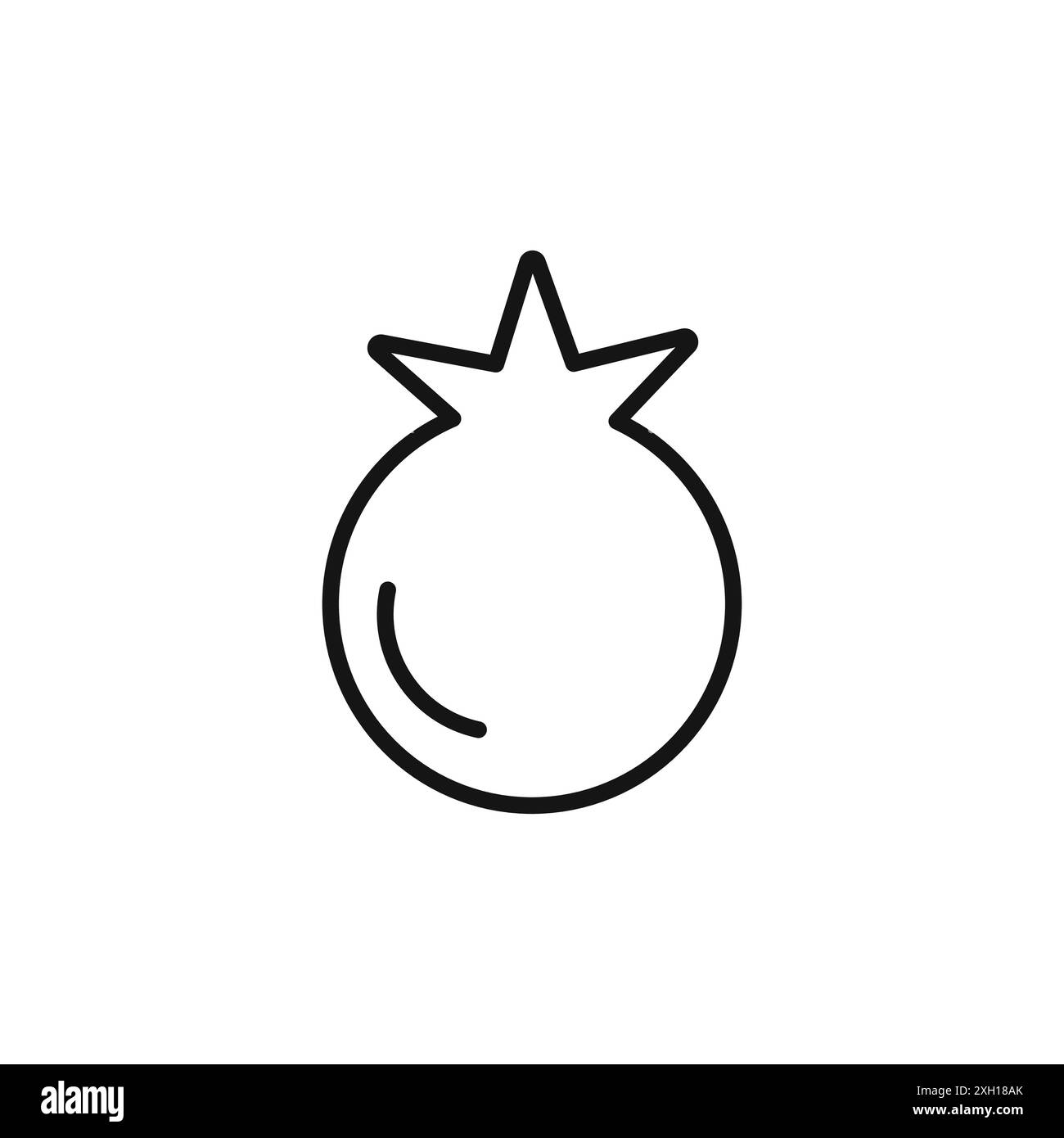 pomegranate icon logo sign vector outline in black and white color ...