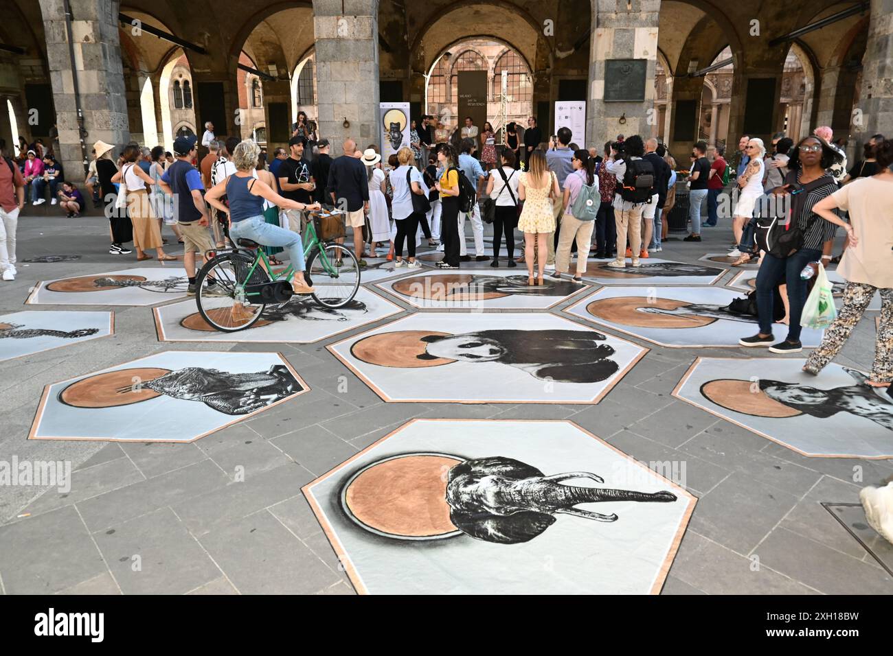 Milan, Italy BESTIARIO inauguration of the artistic installation by ...