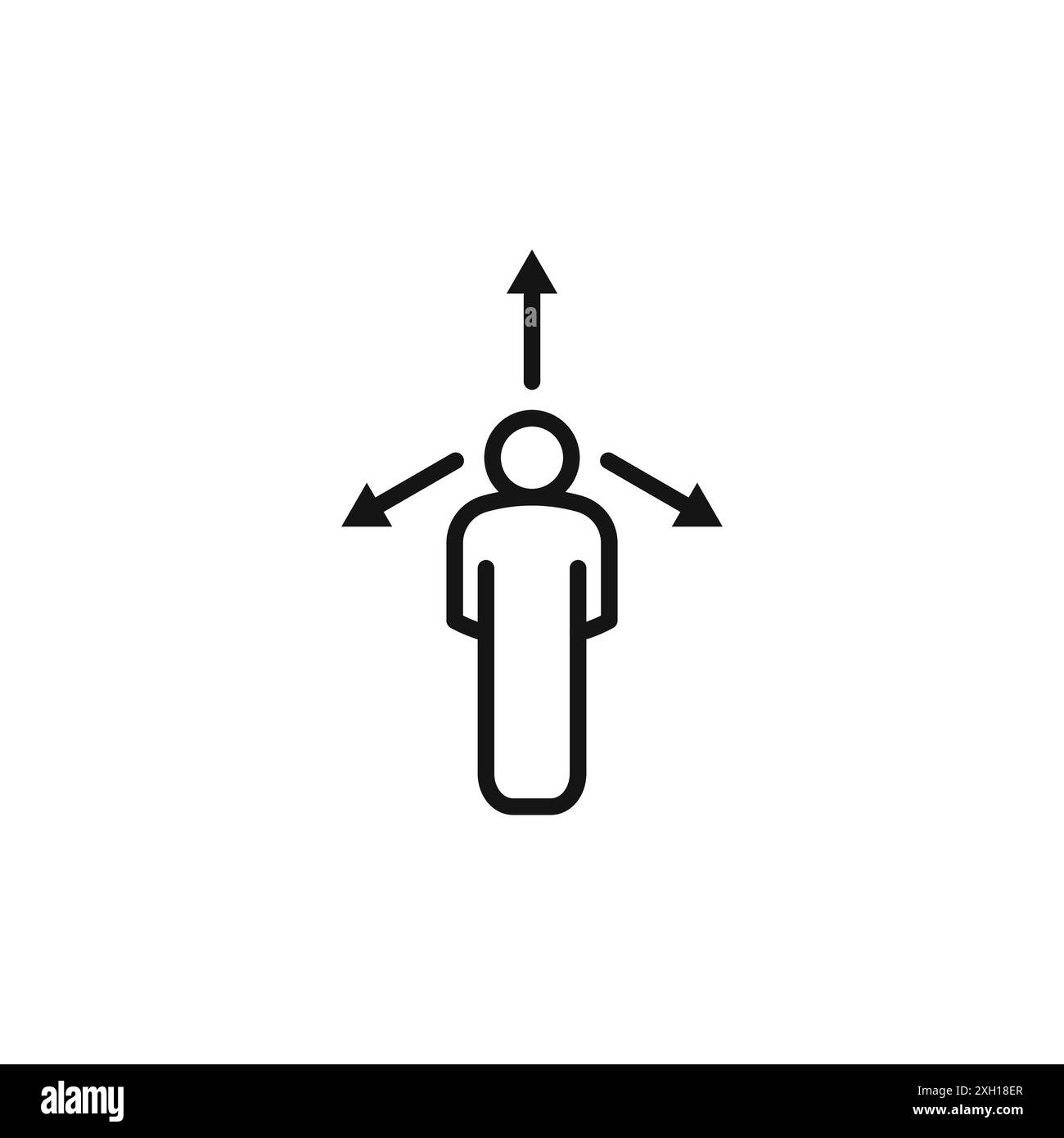 People direction icon logo sign vector outline in black and white color ...