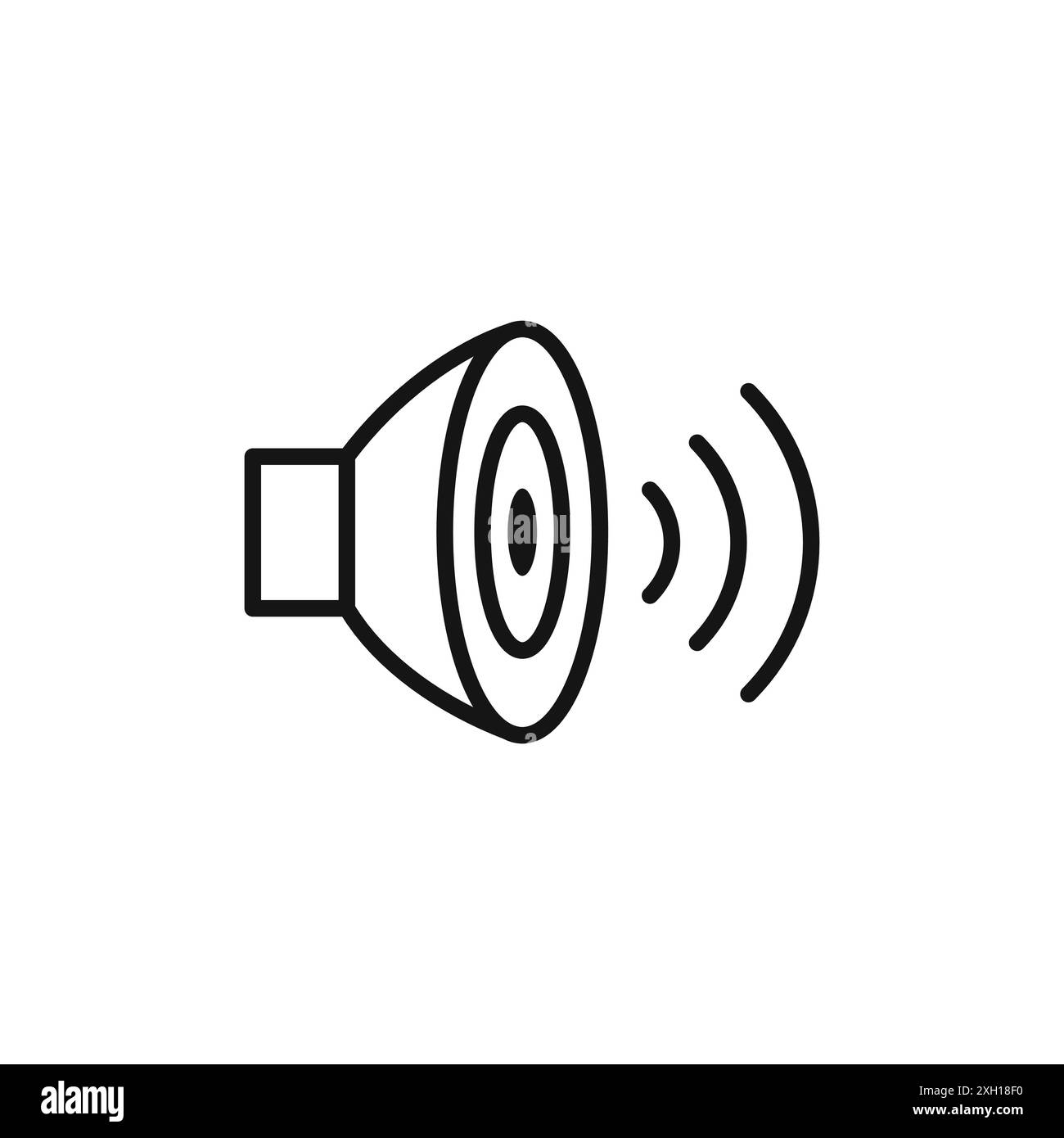 Speaker icon logo sign vector outline in black and white color Stock ...