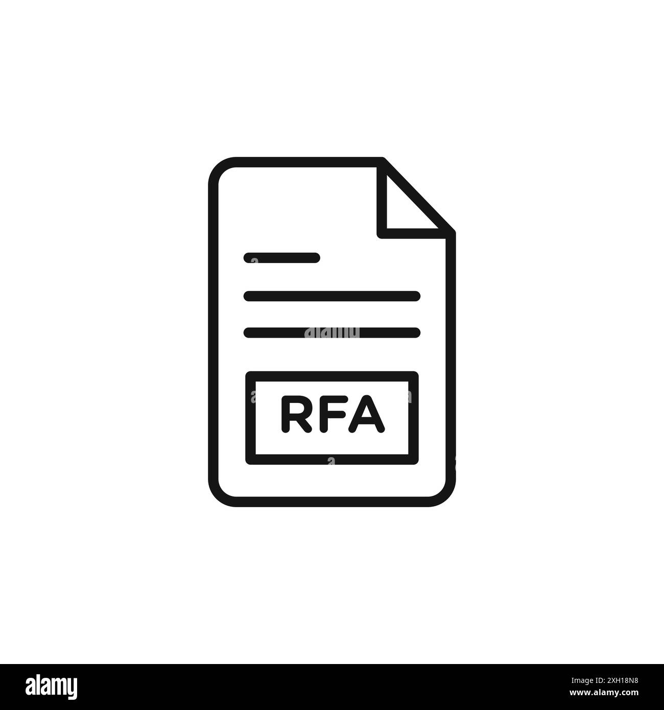 RFA File icon logo sign vector outline in black and white color Stock ...