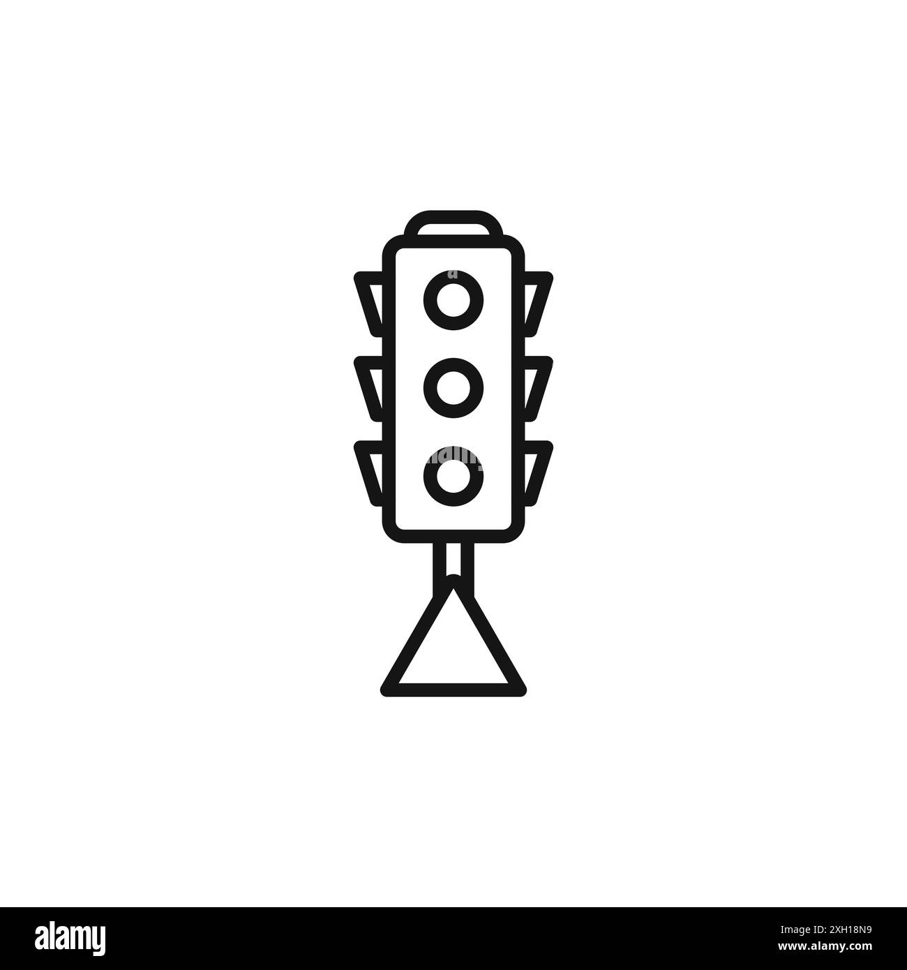 traffic light icon logo sign vector outline in black and white color ...