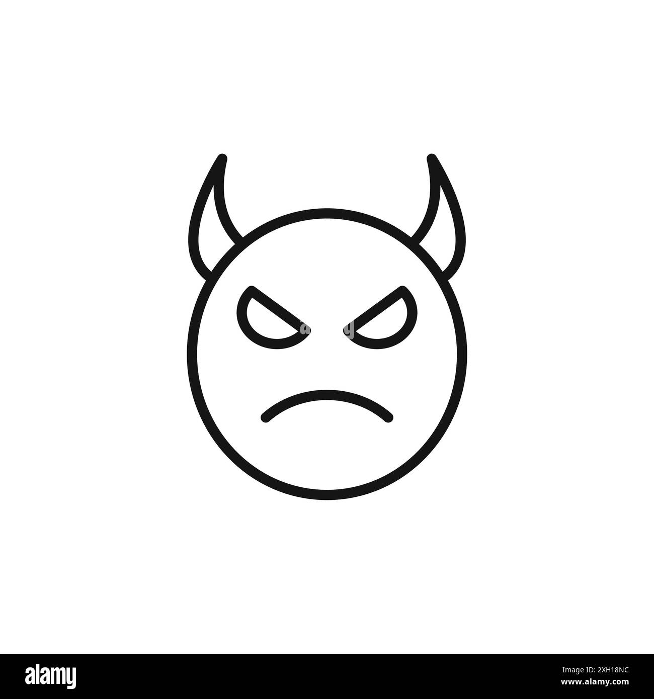 satan evil icon logo sign vector outline in black and white color Stock ...
