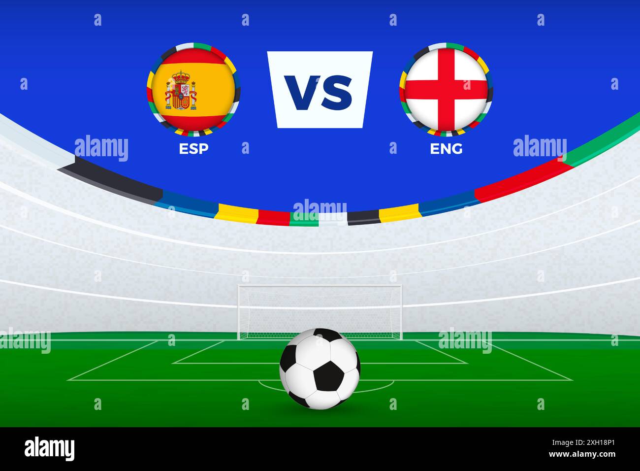 Illustration of stadium for football match between Spain vs England ...