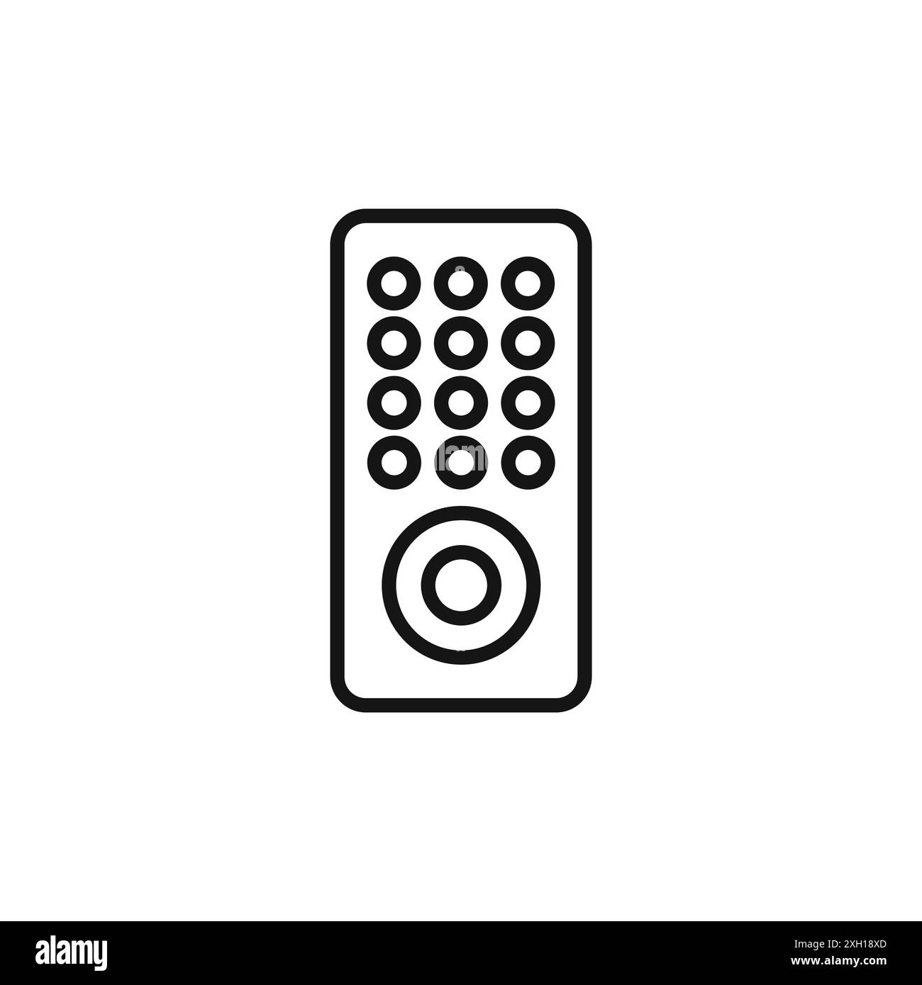 remote control icon logo sign vector outline in black and white color ...