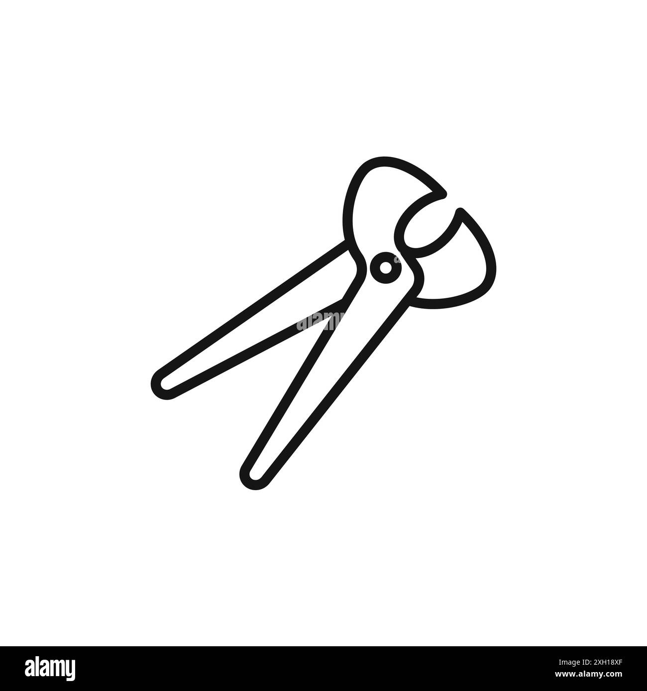 Steel nippers tool icon logo sign vector outline in black and white ...