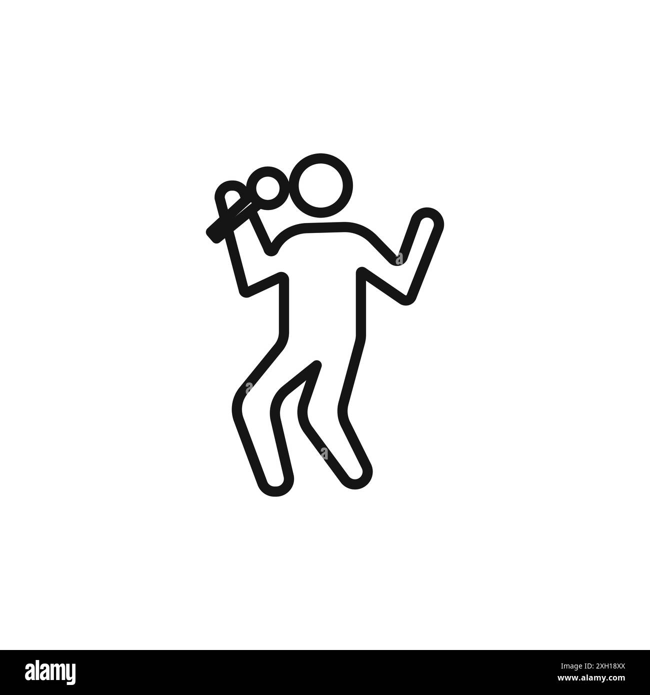 Sing icon logo sign vector outline in black and white color Stock ...