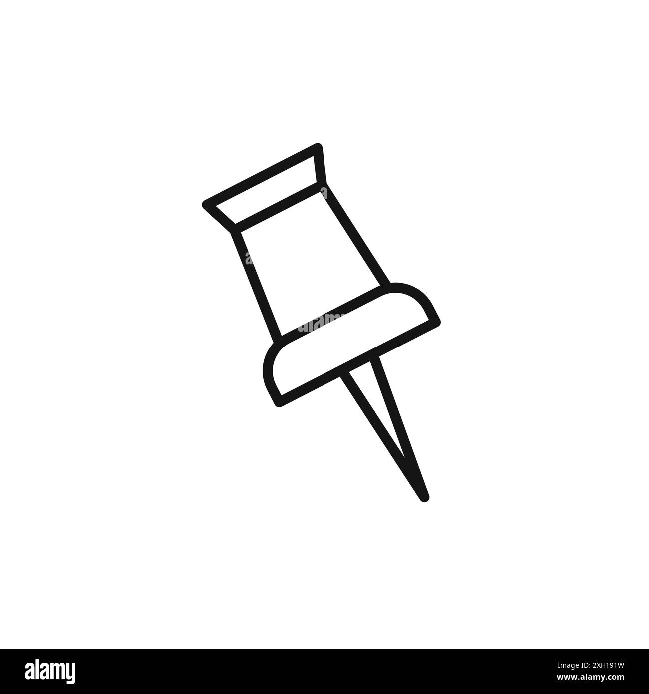 sticky pin icon logo sign vector outline in black and white color Stock ...