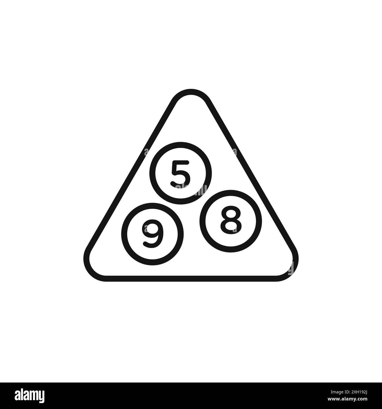 Snooker ball icon logo sign vector outline in black and white color ...