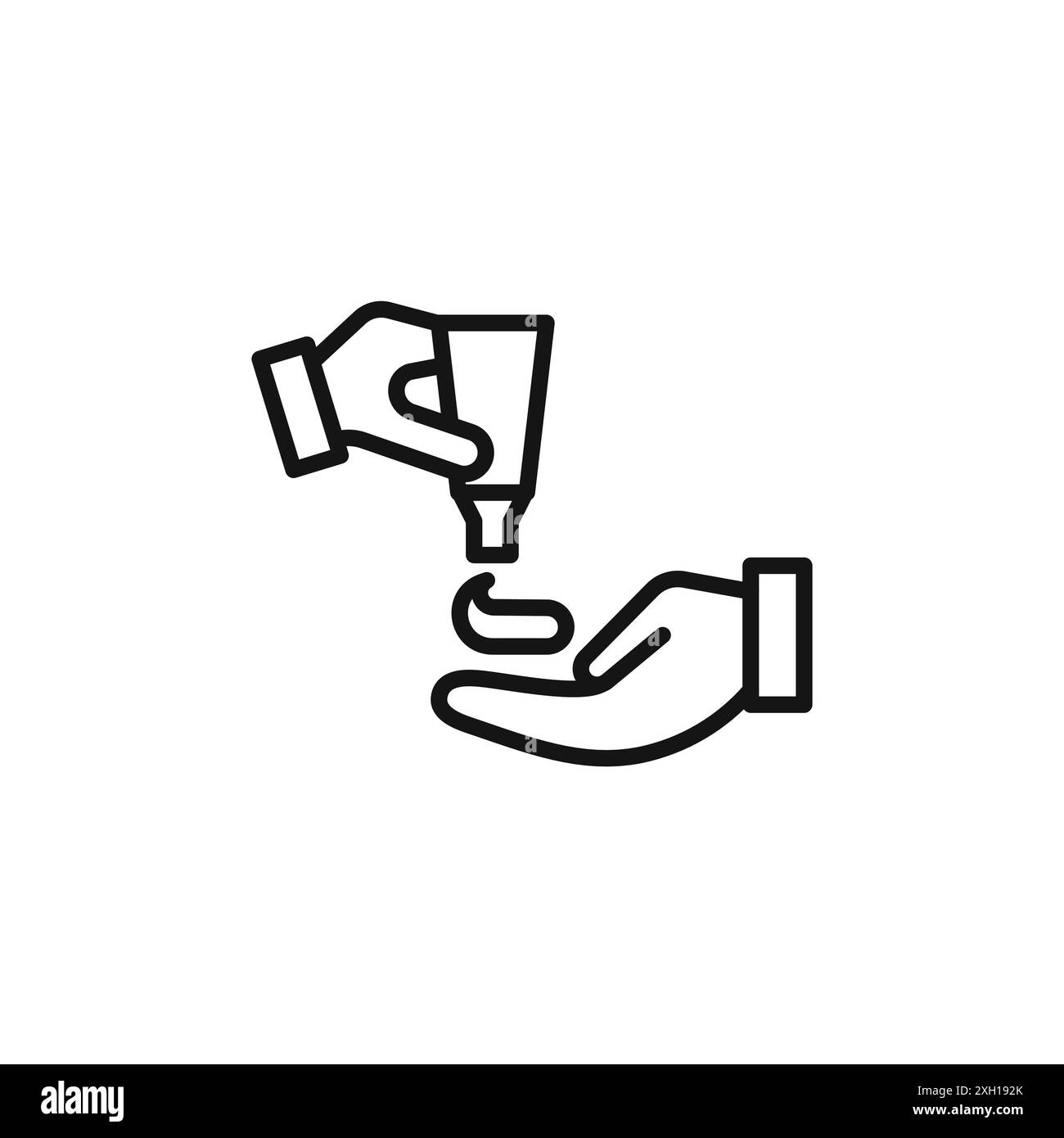 squeeze cream tube icon logo sign vector outline in black and white ...