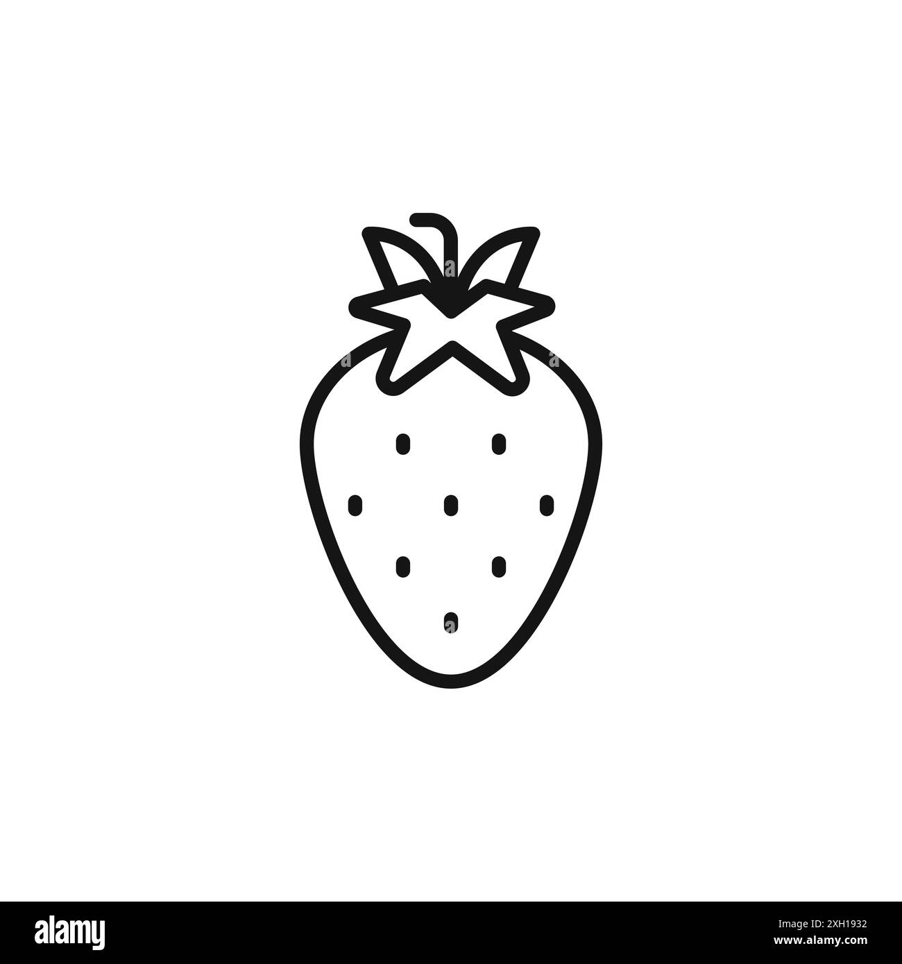 strawberry icon logo sign vector outline in black and white color Stock ...