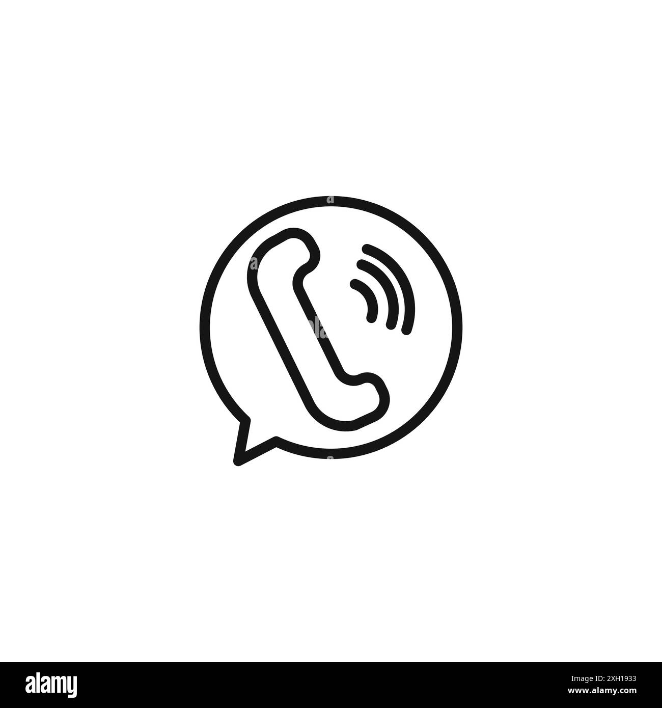 Telephone phone call icon logo sign vector outline in black and white ...