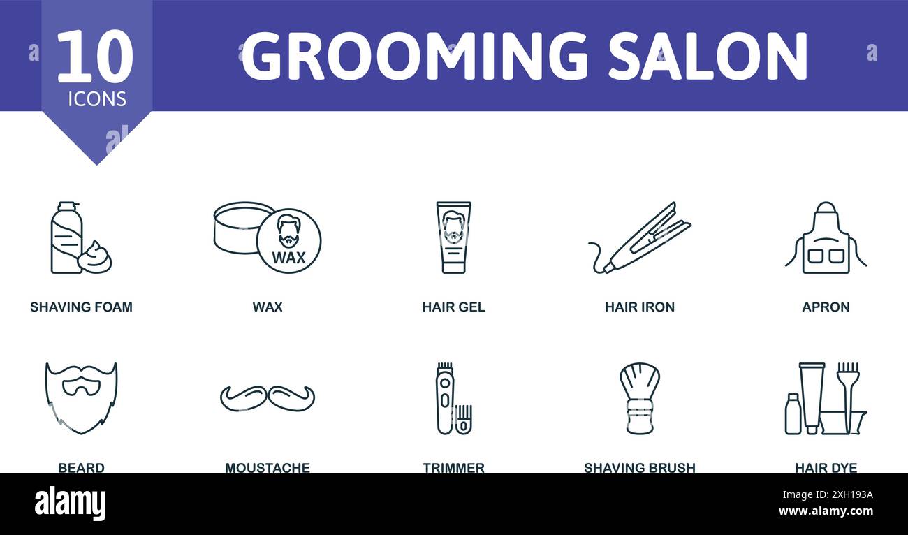 Shaving brush icon outline hi-res stock photography and images - Alamy