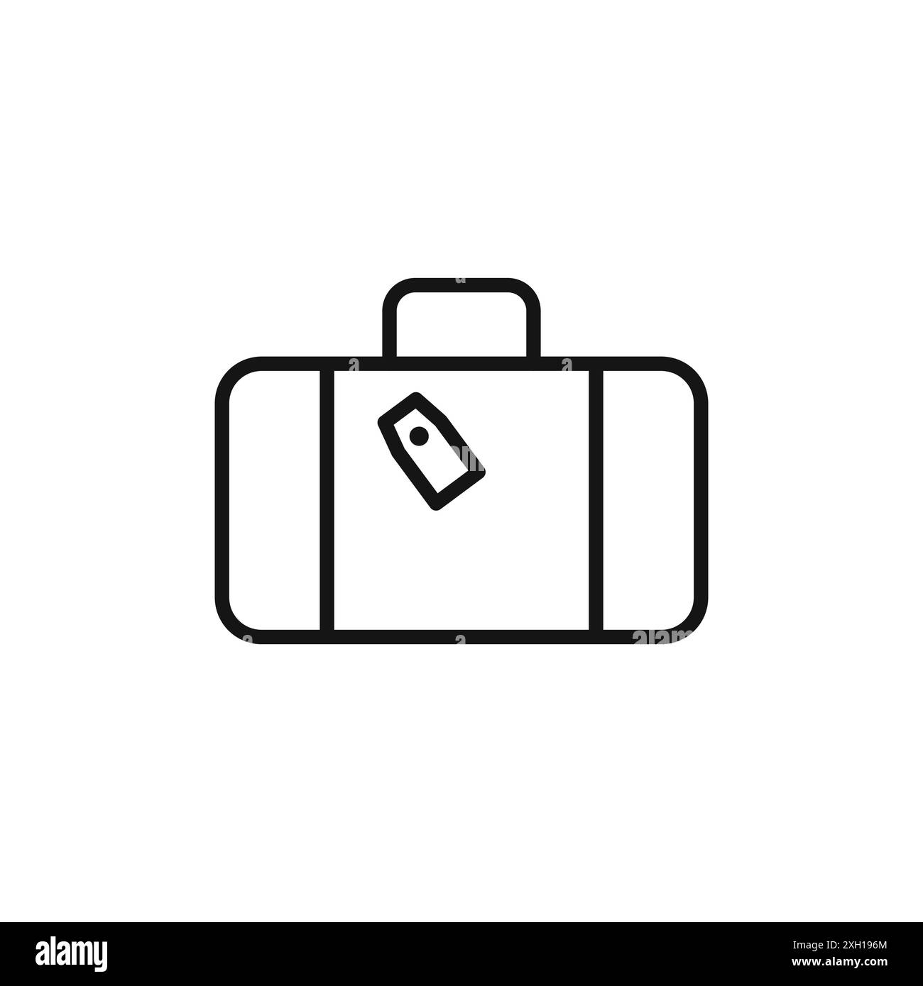 Suitcase travel tag icon logo sign vector outline in black and white ...