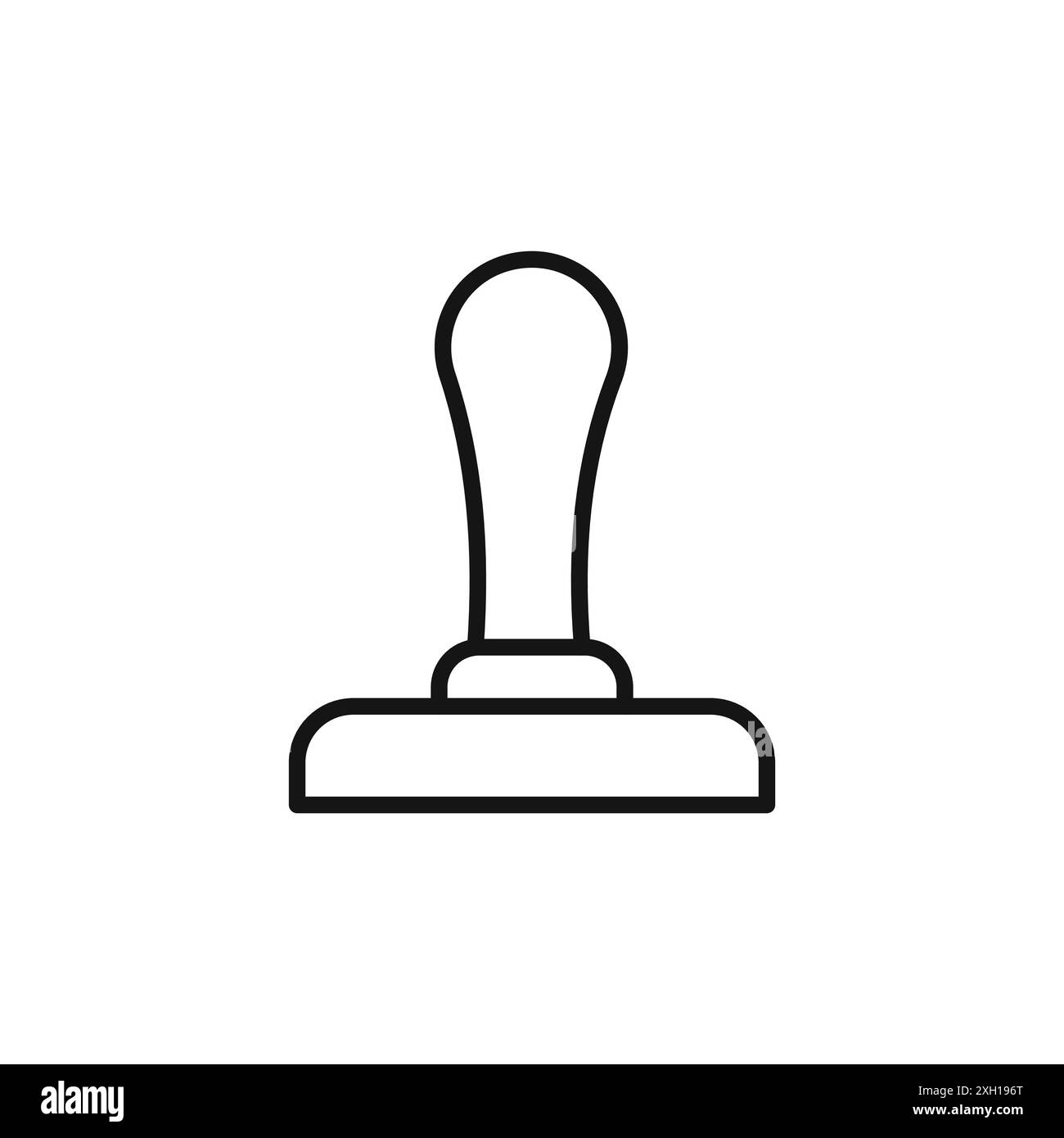 stamp icon logo sign vector outline in black and white color Stock ...