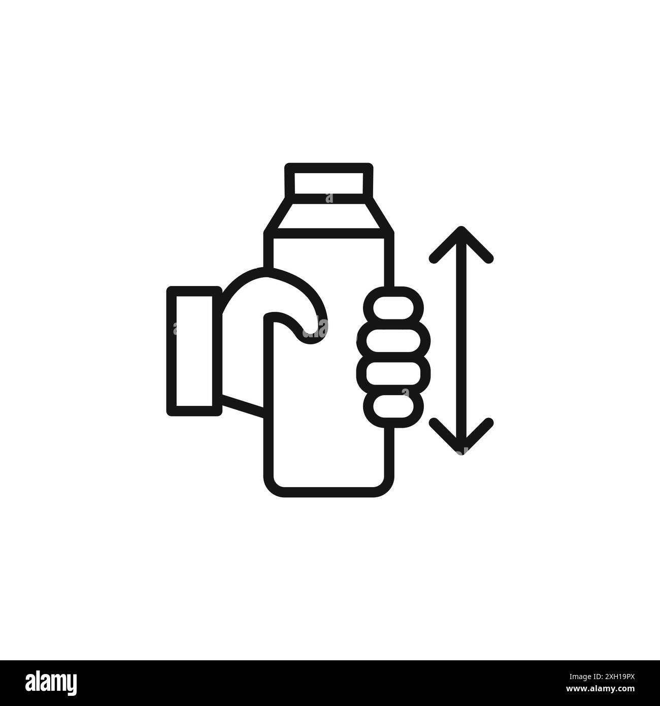 Shake well icon logo sign vector outline in black and white color Stock ...