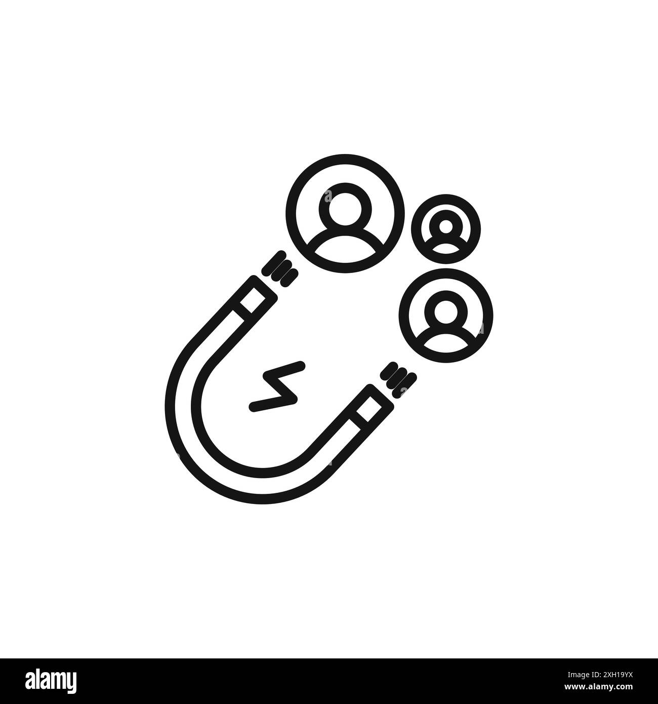 User Engagement icon logo sign vector outline in black and white color ...