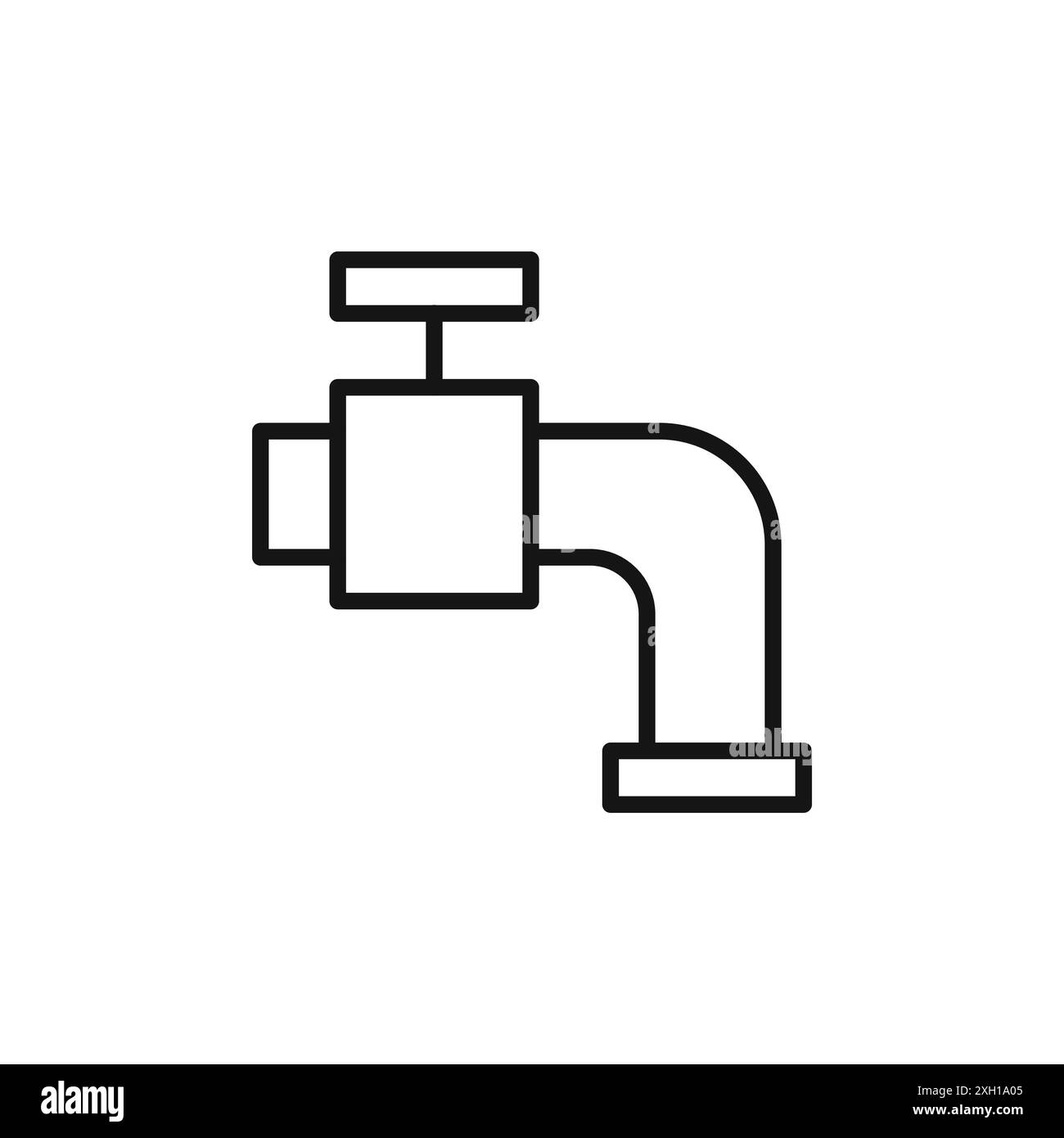 Water tap icon logo sign vector outline in black and white color Stock ...