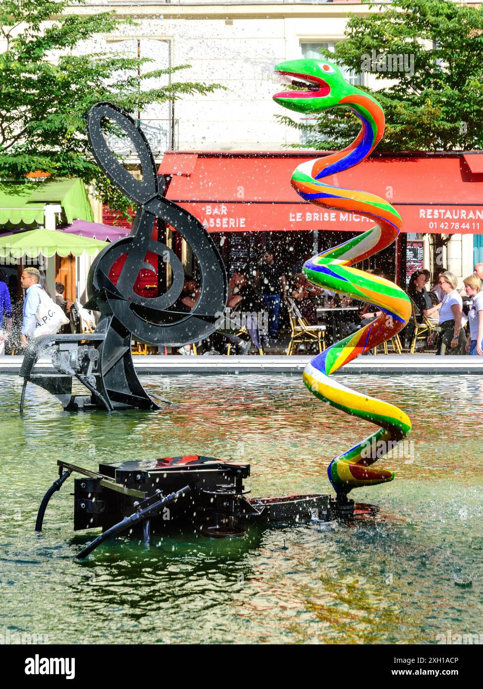 The "Fontaine Stavinsky" installation featuring colorful and kinetic ...