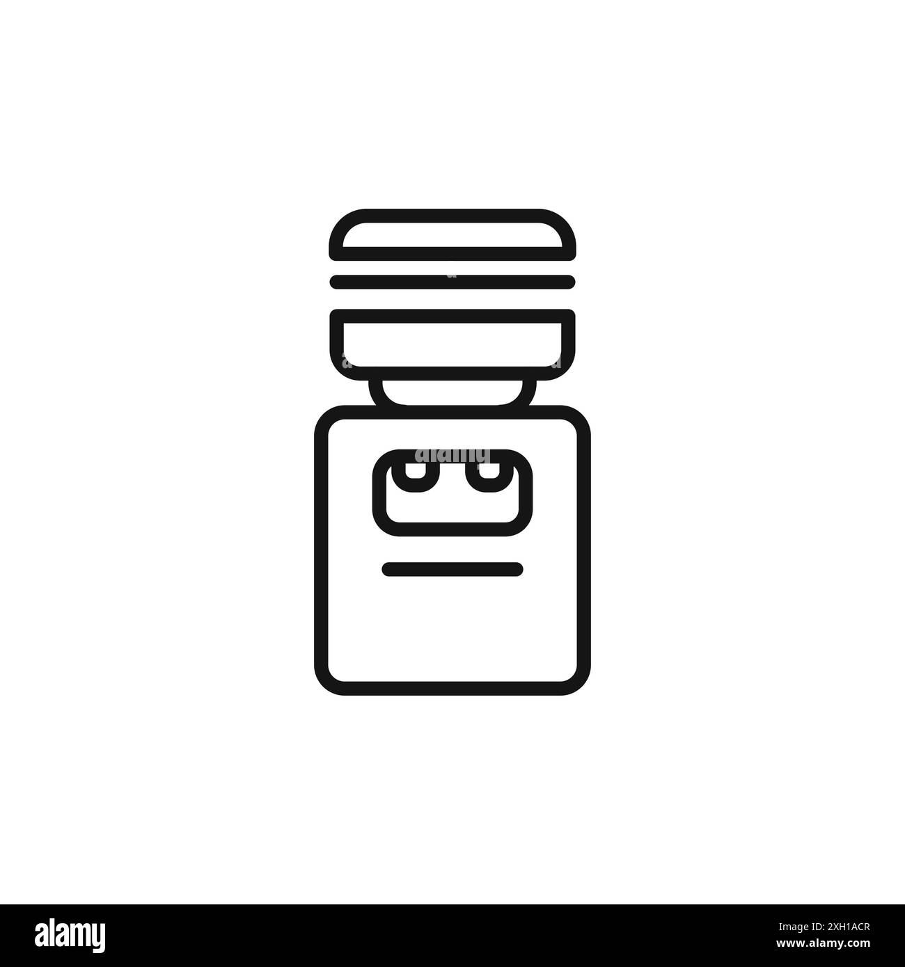 Water dispenser icon logo sign vector outline in black and white color ...