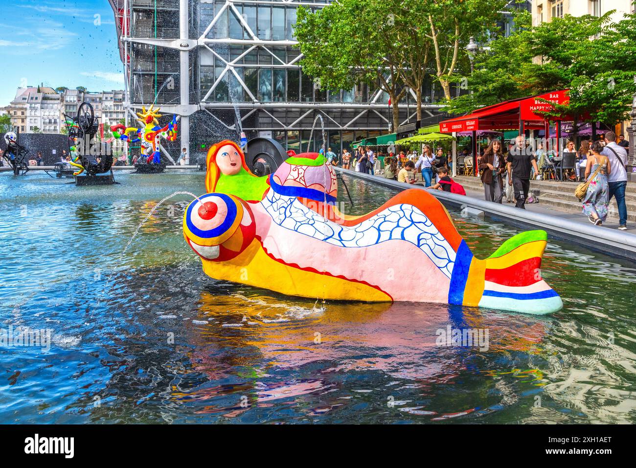 The "Fontaine Stavinsky" installation featuring colorful and kinetic ...