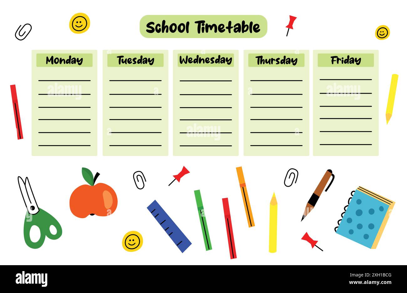 Classes schedule Stock Vector Images - Alamy