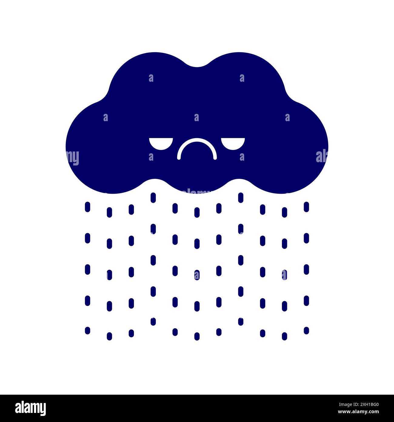 Evil cloud and rain. Sign for weather for smartphone application ...