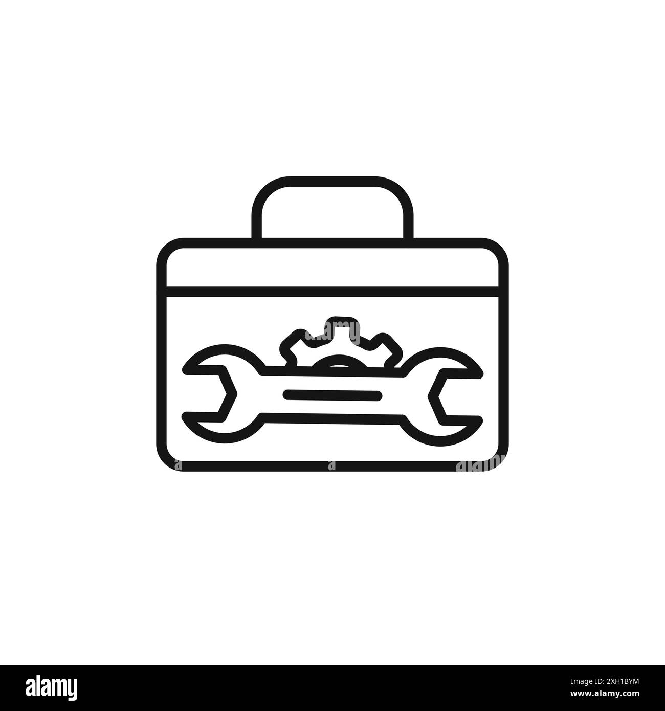Toolbox icon logo sign vector outline in black and white color Stock ...