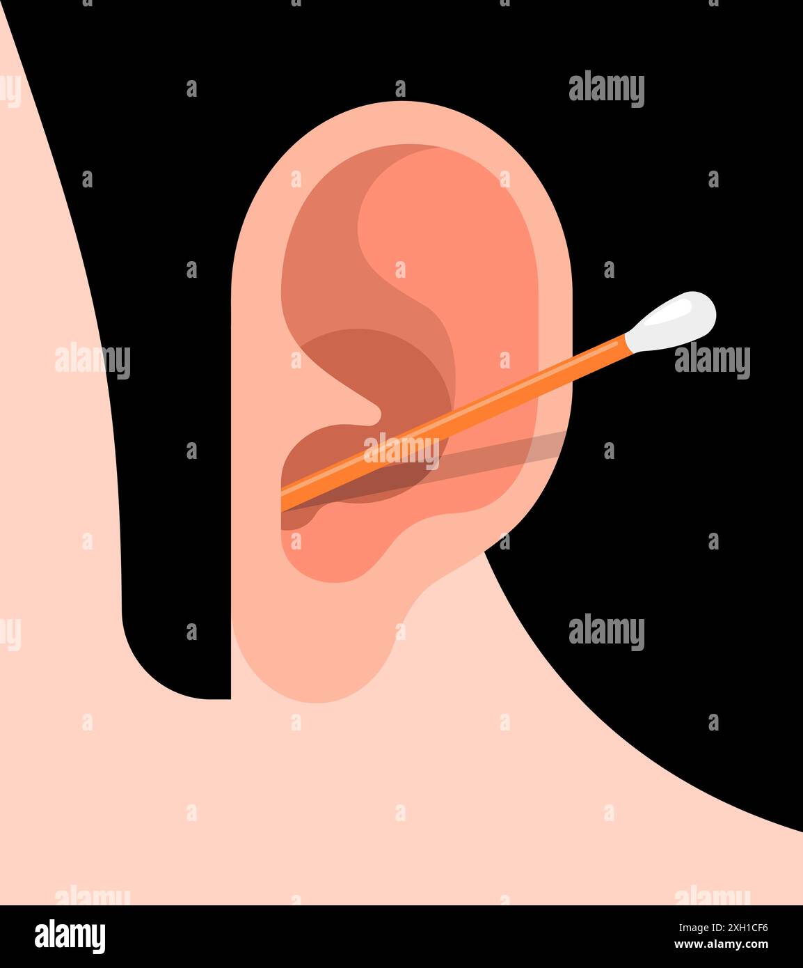 Human ear and ear stick. Ear cleaning stick Stock Vector Image & Art ...