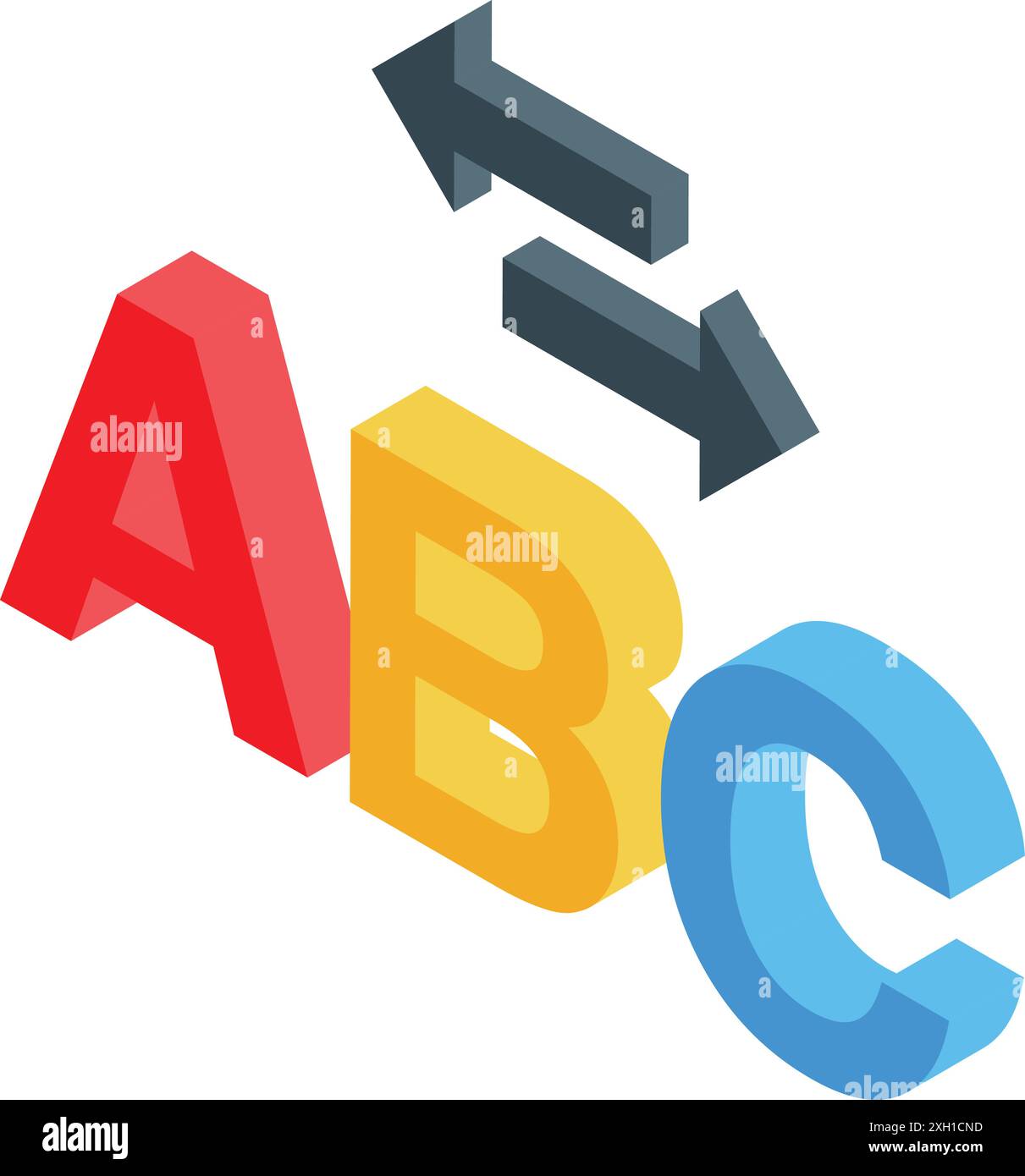 Colorful abc cubes illustrating language learning and exchange Stock ...