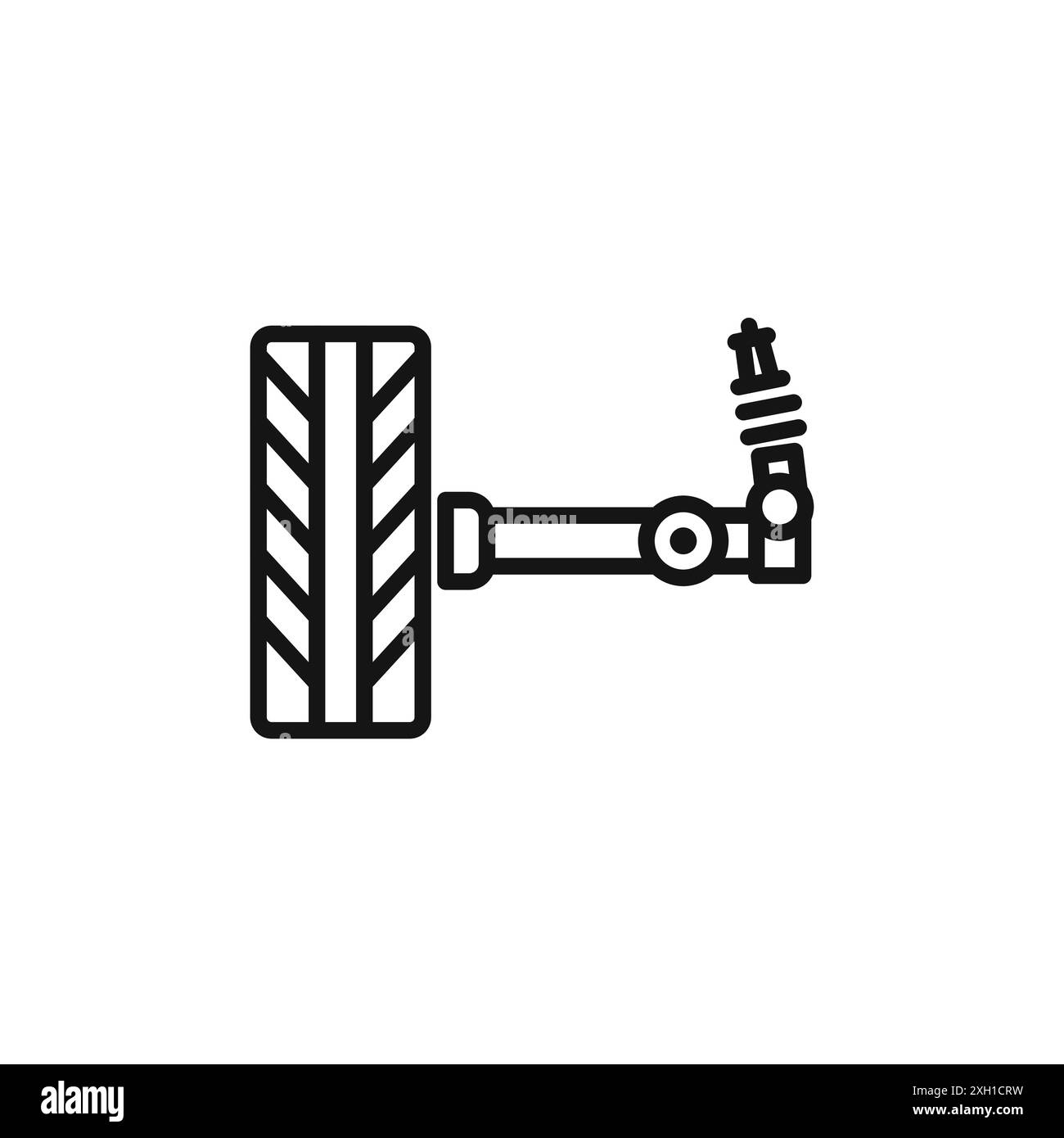 wheel alignment icon logo sign vector outline in black and white color ...