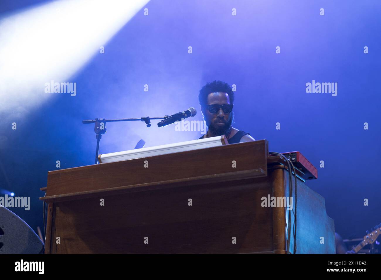 Cory Henry singing on stage during the Music for yo solul world tour ...