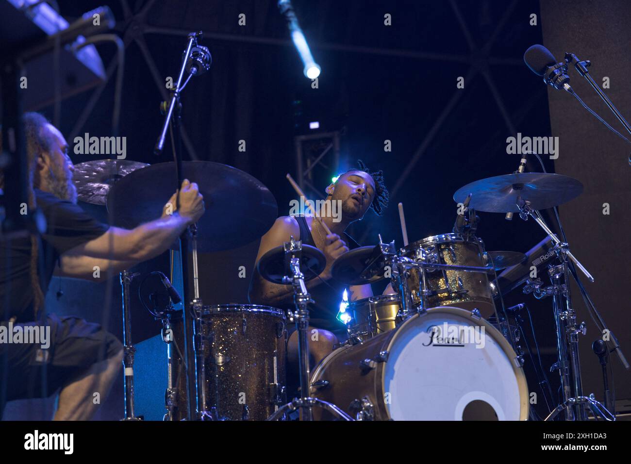 Cory Henry singing on stage during the Music for yo solul world tour ...
