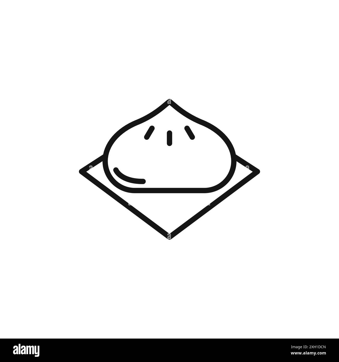 wonton icon logo sign vector outline in black and white color Stock ...